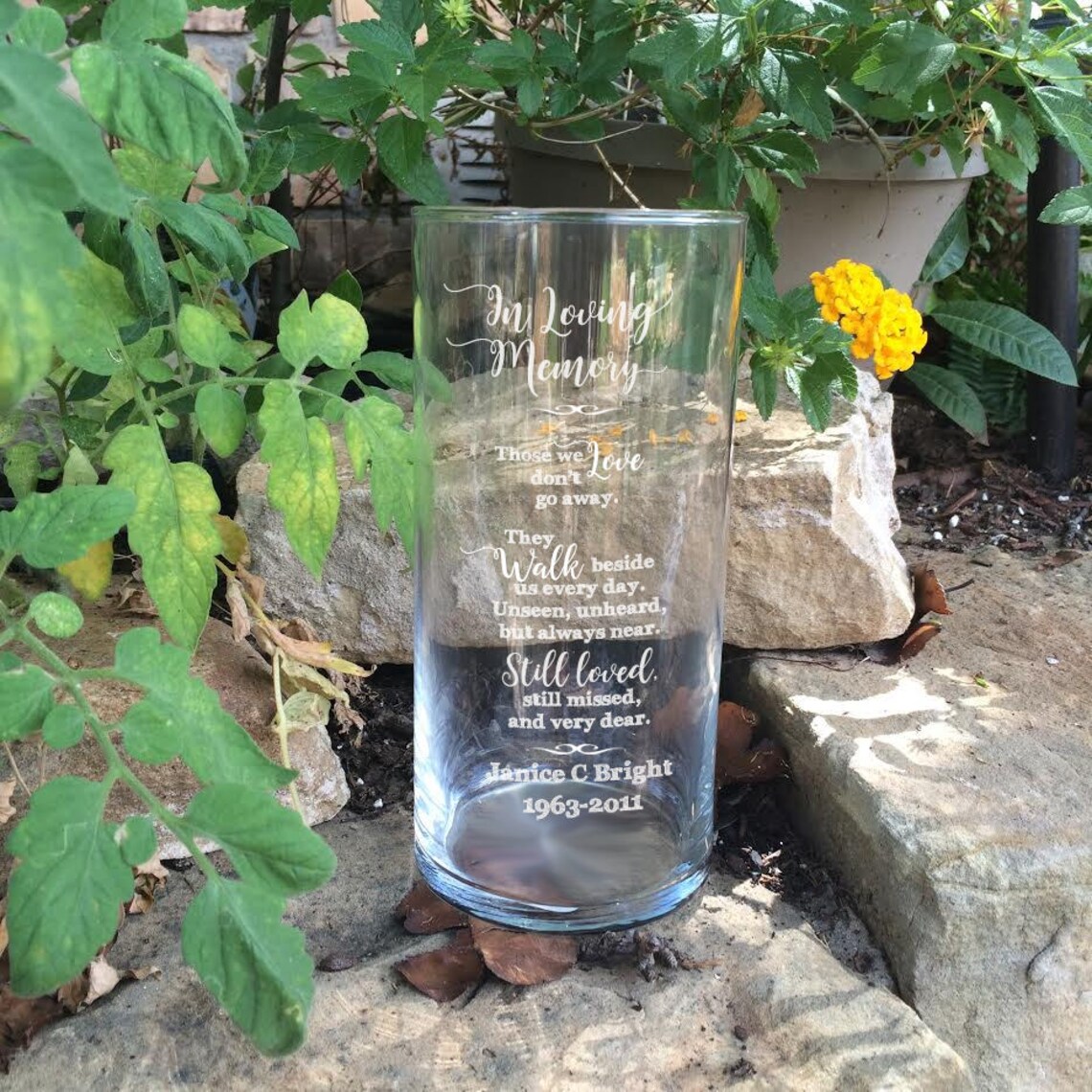 Personalized Memorial Vases in Loving Memory Vase floating - Etsy