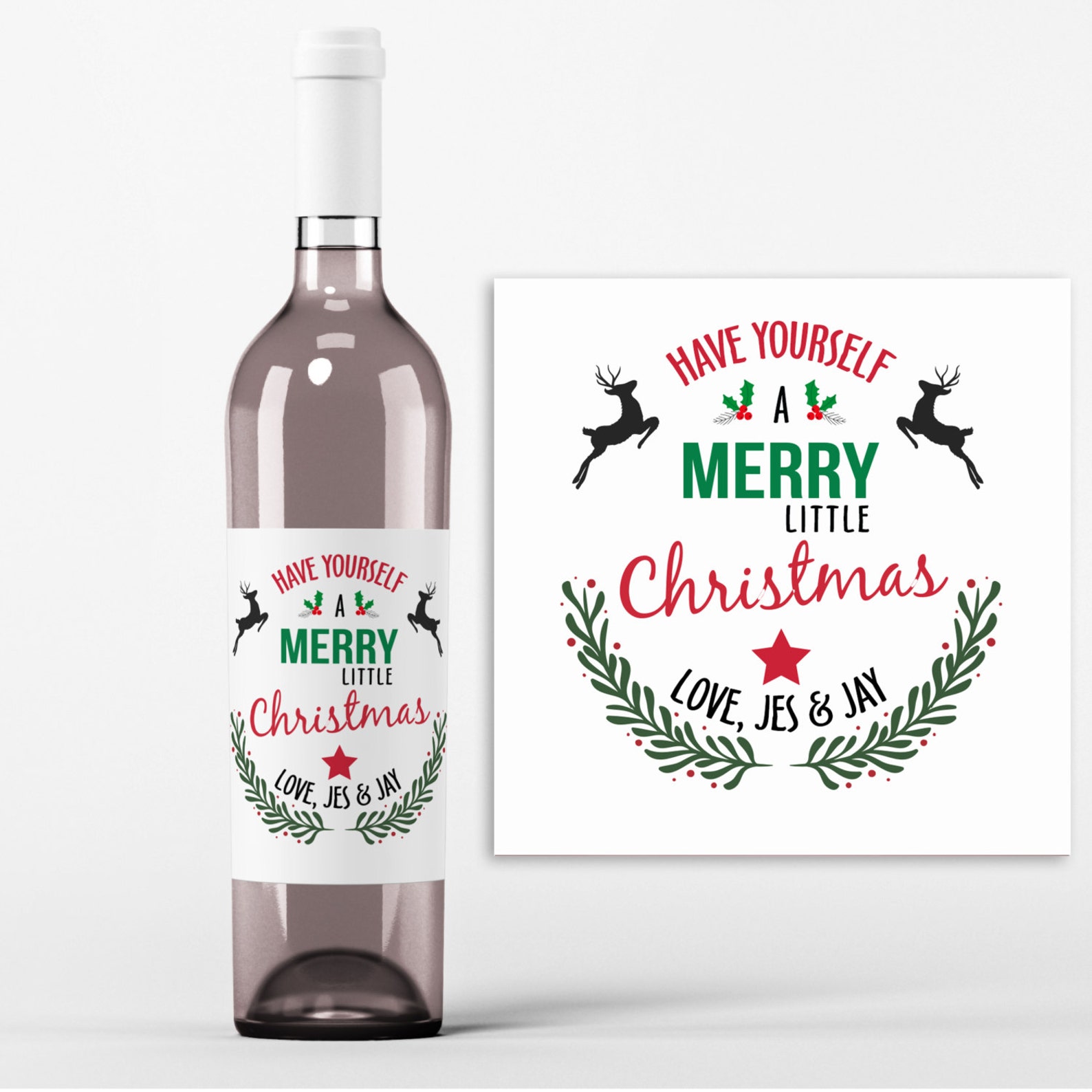 Christmas Wine Bottle Label 4 Christmas Wine Labels Have - Etsy