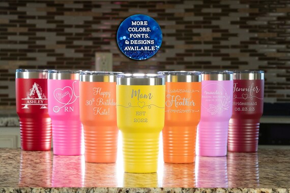 Personalized 30 oz Custom Tumbler, Choose From Multiple Colors and ...