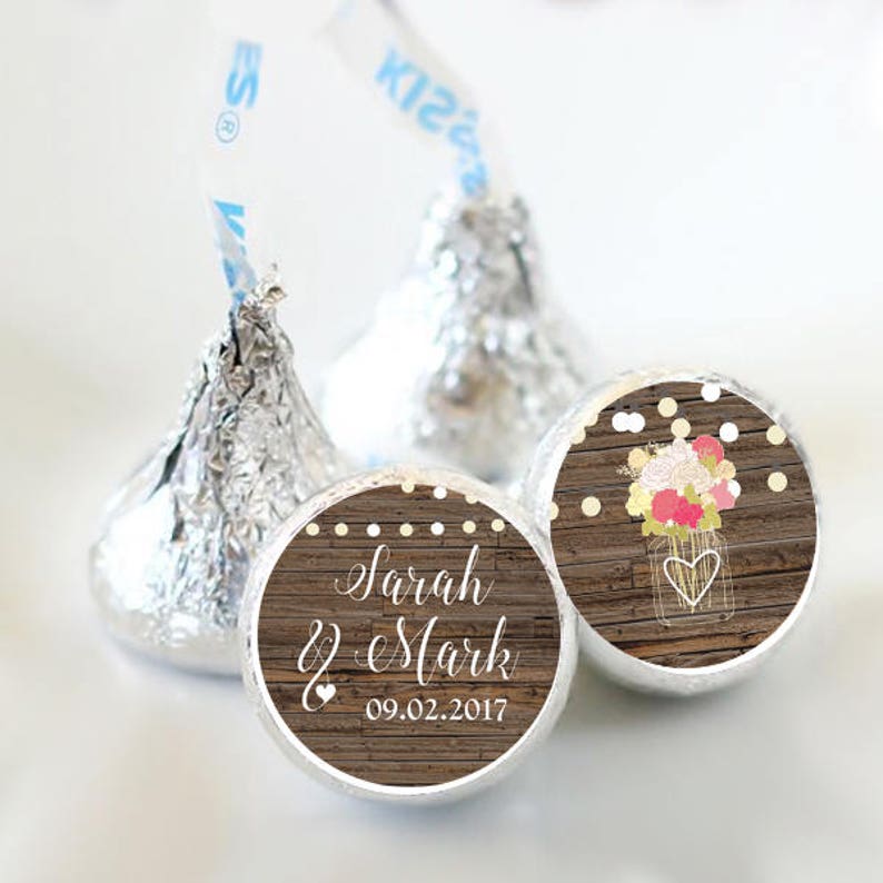 108 Fall Wedding Hershey Kiss Stickers Bridal Shower Kiss Etsy