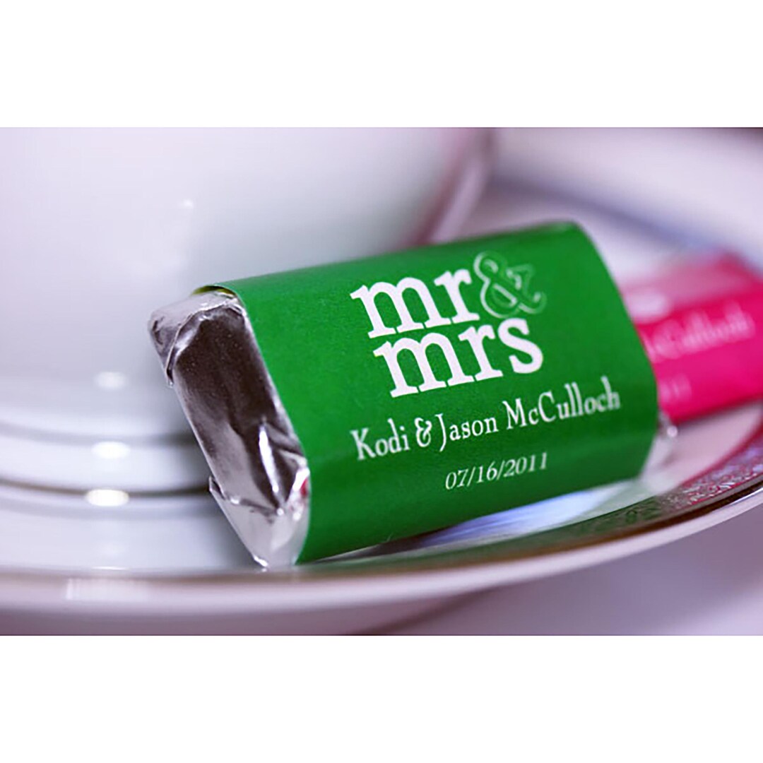 Personalized Mr & Mrs Chocolate Wrappers – Wedding Favor Stickers - Etsy