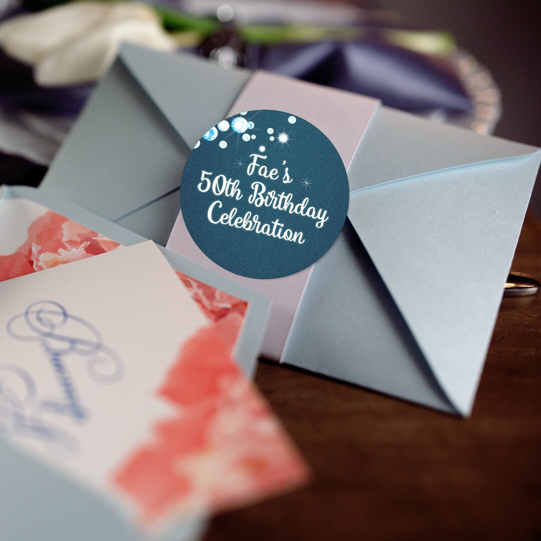 Denim and Diamonds, Custom Labels - Personalized Stickers - Round ...