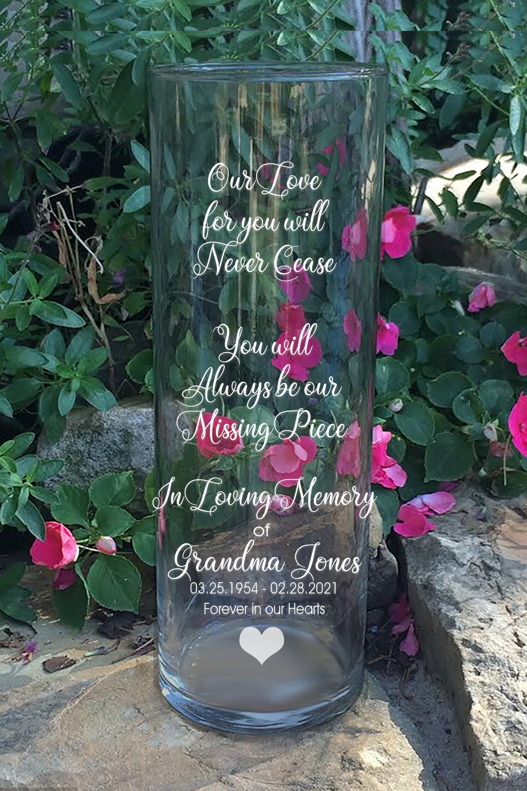 Memorial Vase In Loving Memory Vase Floating Wedding | Etsy