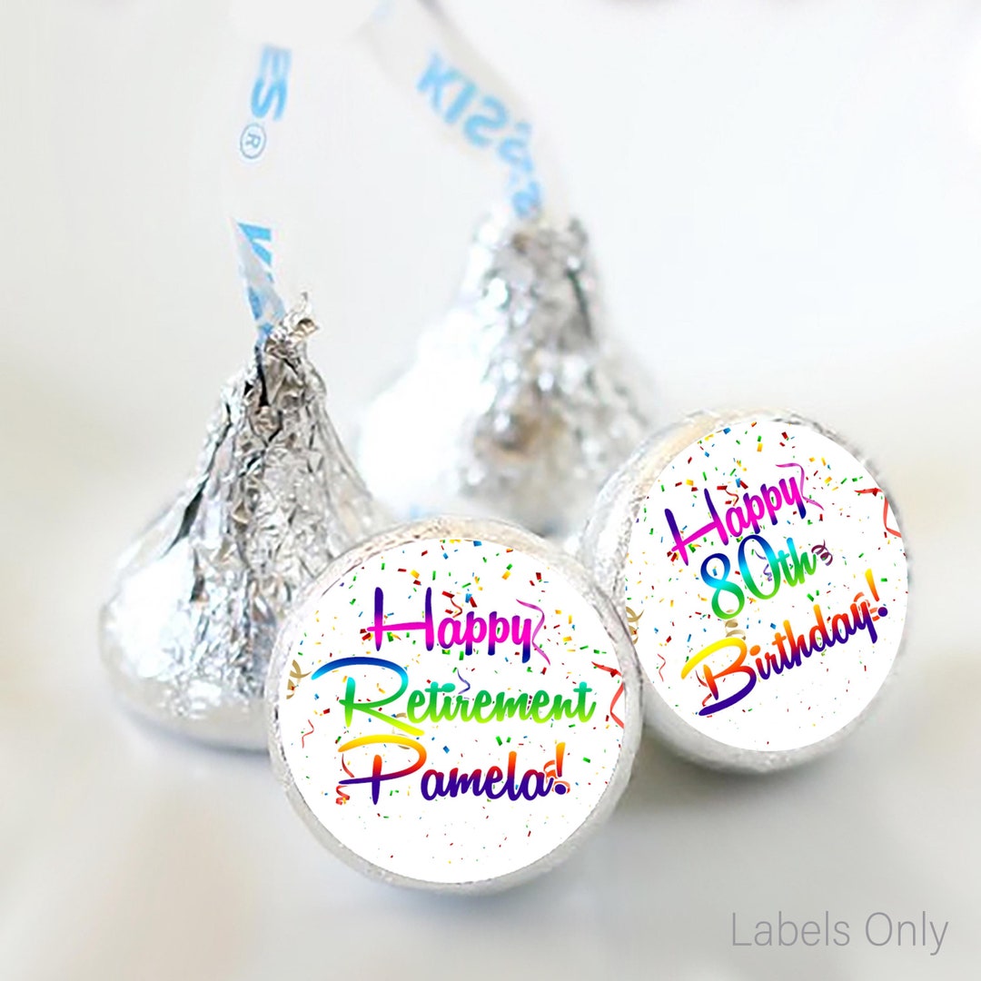 Printed 3/4" Round Confetti Streamers Candy Stickers | Great for ...