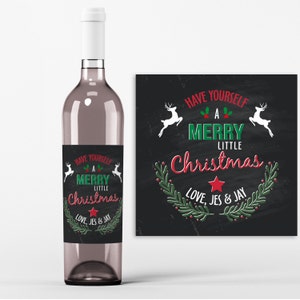Christmas Wine Bottle Label 4 Christmas Wine Labels Have Yourself a ...