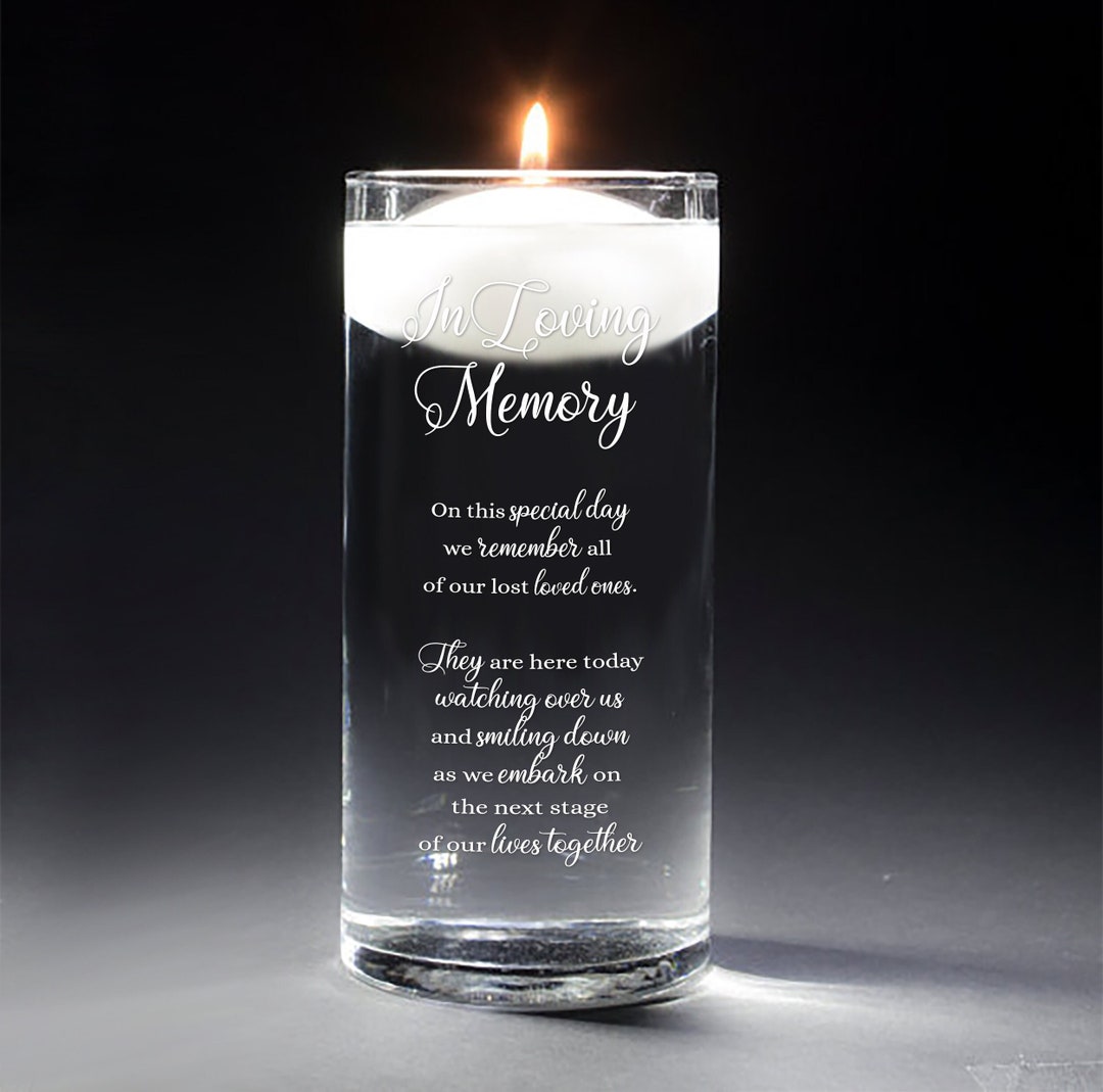 Memorial Vases, in Loving Memory Vase, Floating Wedding Memorial Candle ...