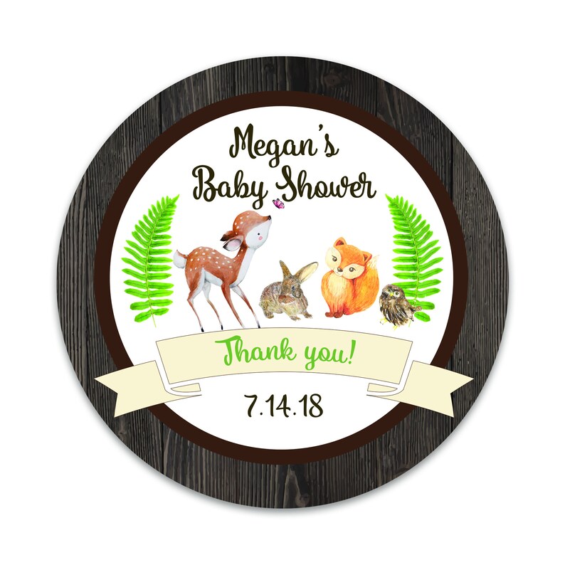 Thank You Rustic Labels Personalized Stickers Round - Etsy