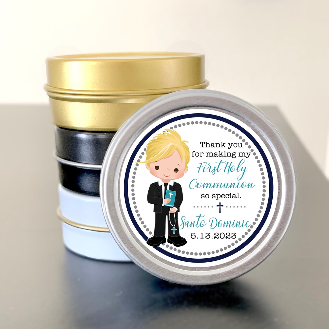 Boys Holy First Holy Communion Mint Tins Candy Communion Favors Party ...