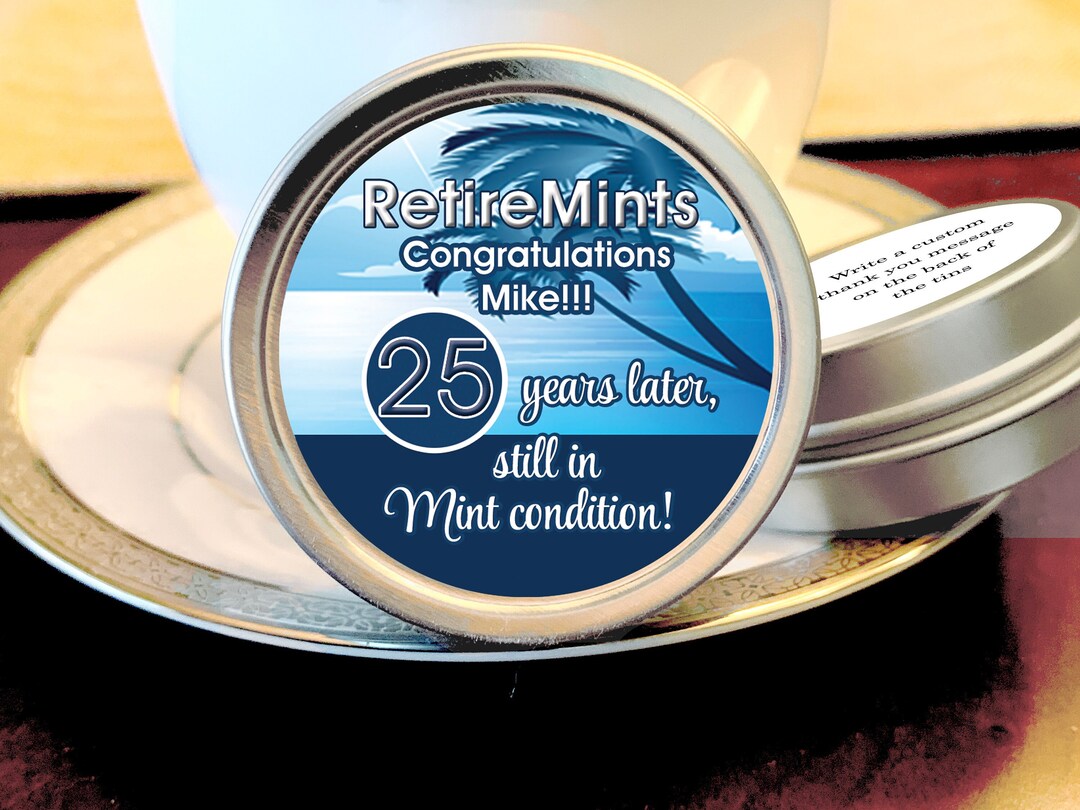 Retirement Candy Tins - Retiremints - Palm Tree - Retirement Favors ...
