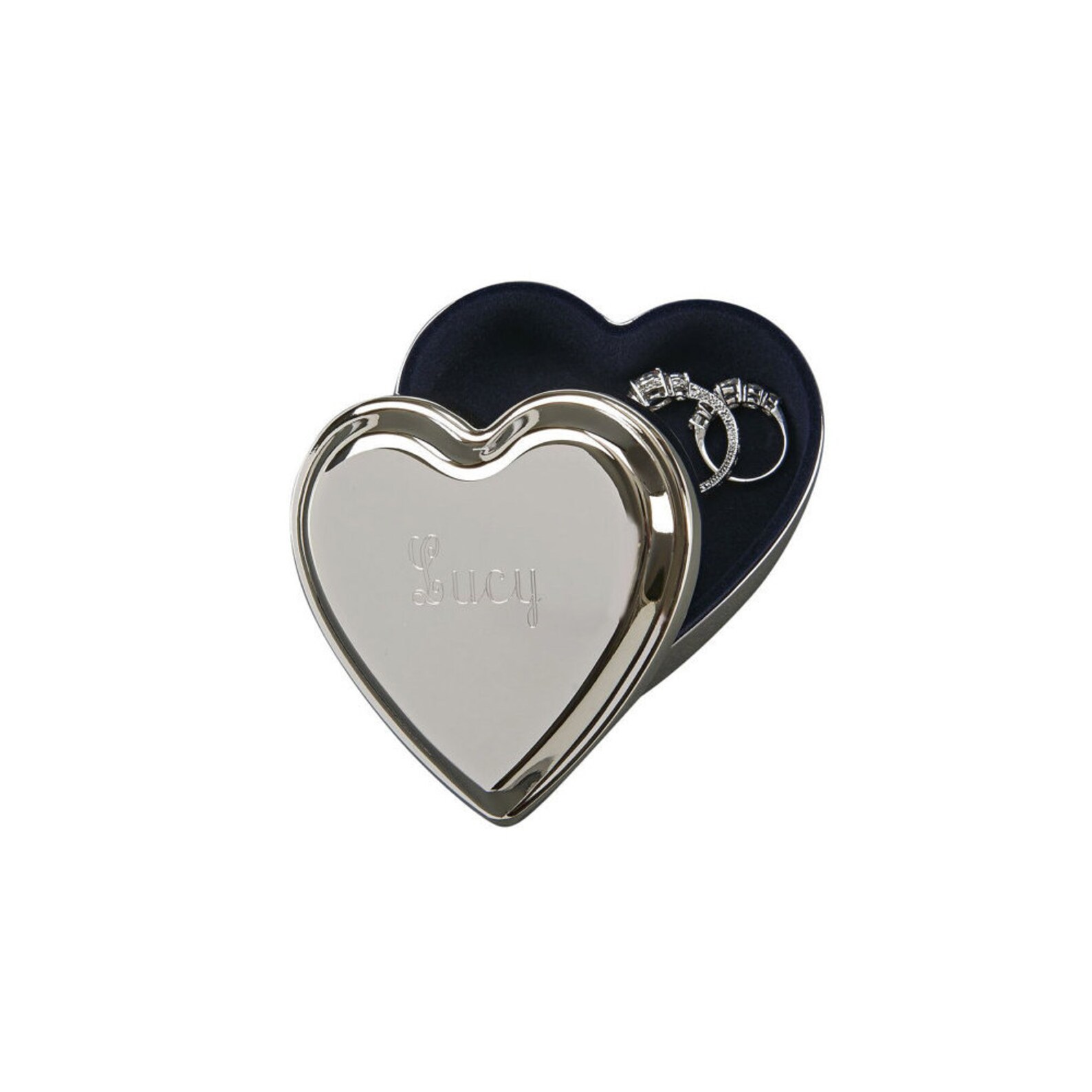 Heart Shaped Jewelry Box Silver Plated Jewelry Box Bridesmaids Gifts ...