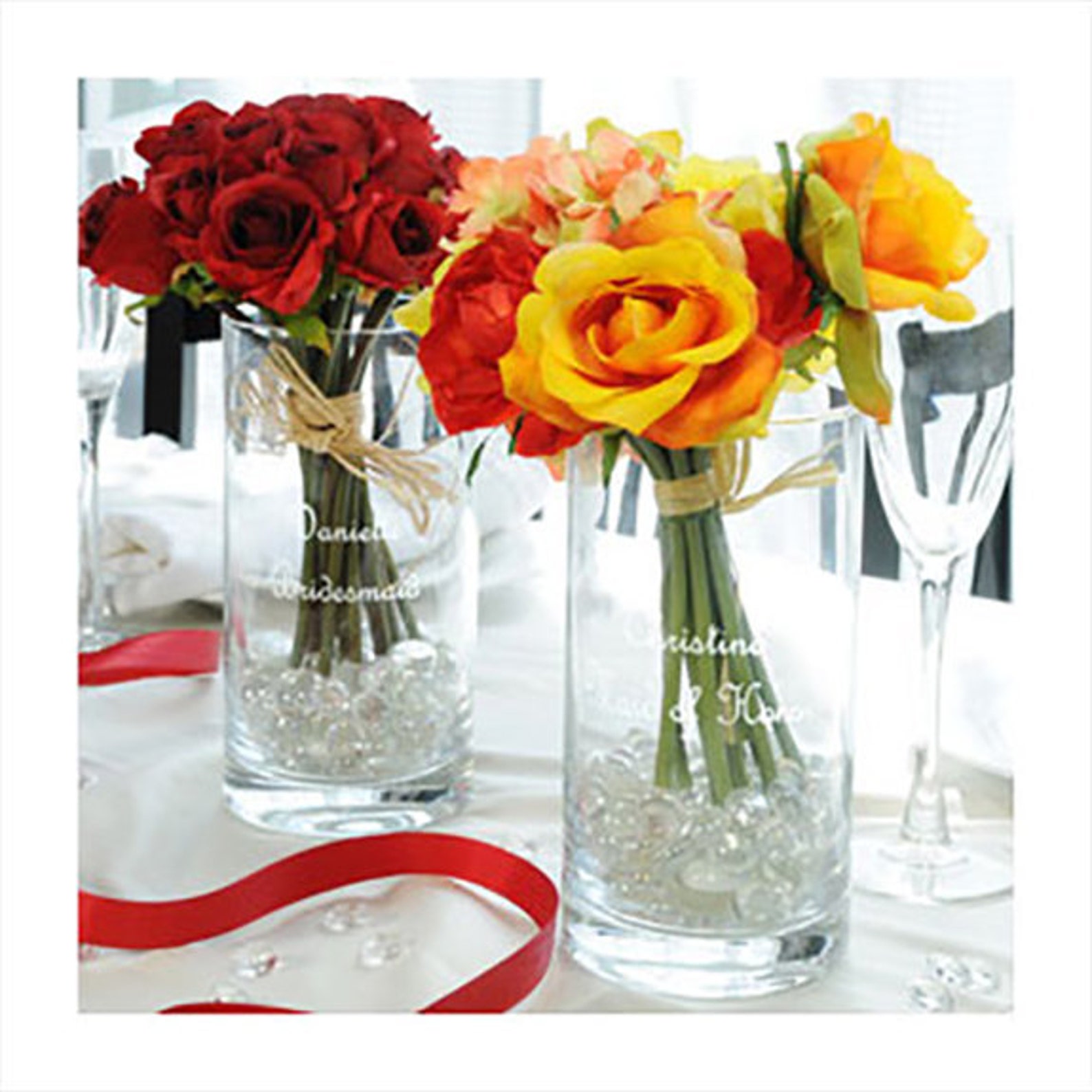 Bridesmaid Keepsake Reception Bouquet Vases - Bridesmaids Vase ...