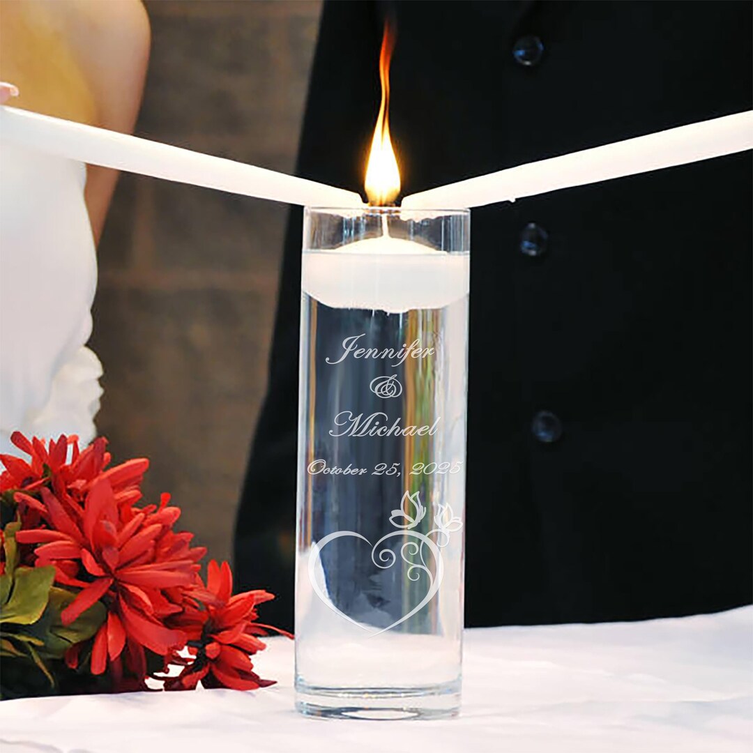 Personalized Floating Unity Candles - Heart and Butterflies - Etsy