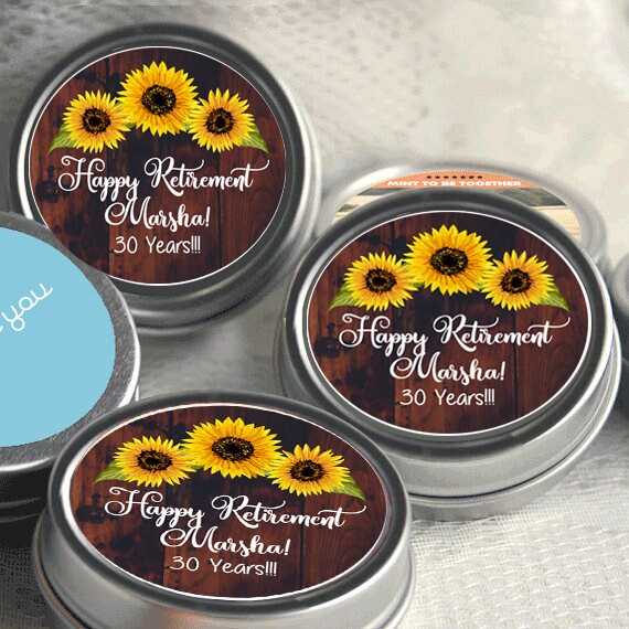 12 Retirement Candy Mint Tins - RetireMints - Sunflower - Retirement ...