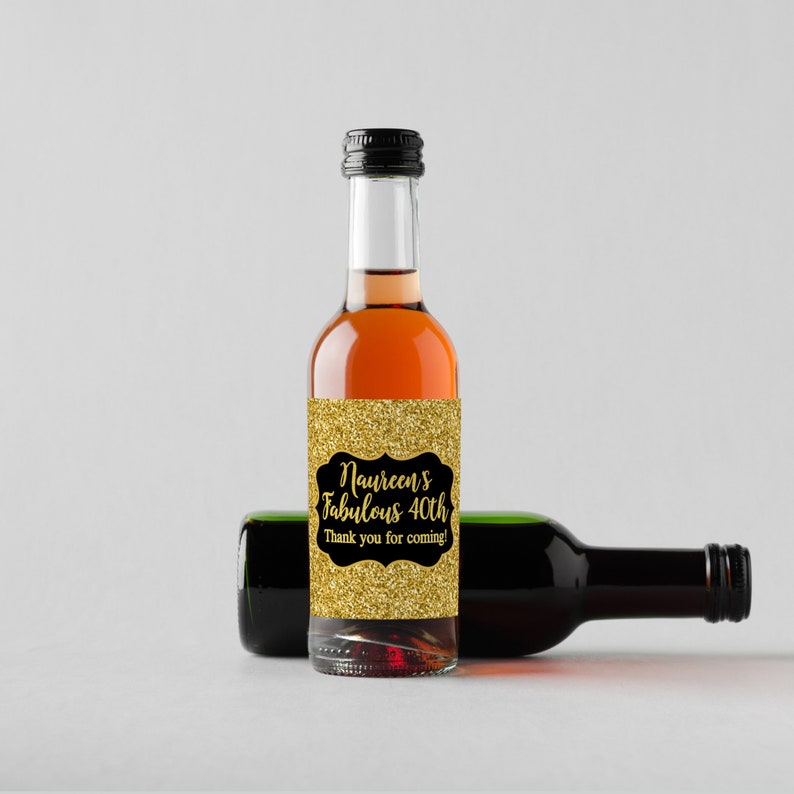 Personalized Custom Mini Wine Bottle Labels Fabulous 40th - Etsy