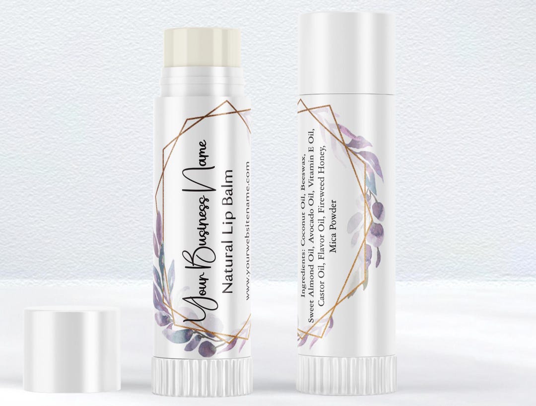 Wisteria Foliage W/ Gold Frame Printed Lip Balm Labels: Great for ...