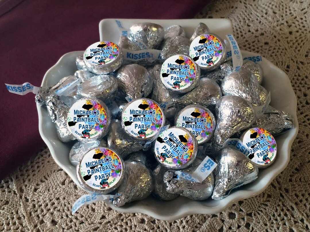 Printed 3/4" Round Candy Stickers | Paintball | Round Candy Labels ...