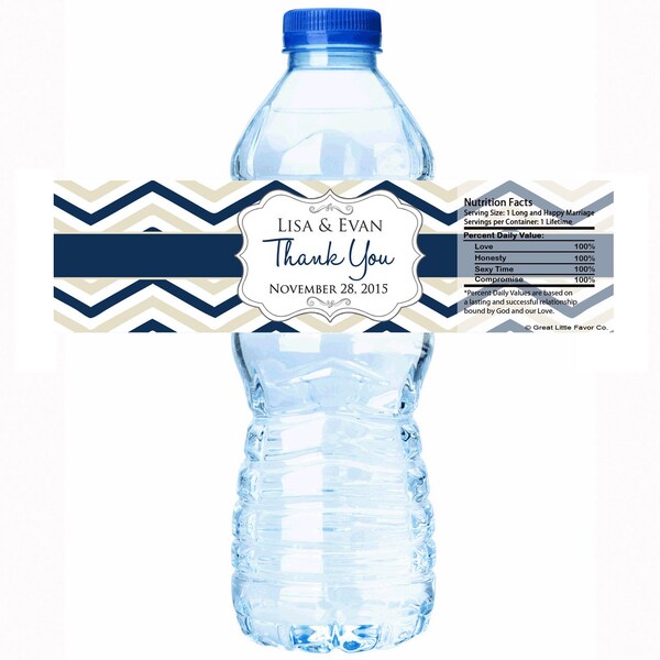 Chevron Water Bottle Labels - Etsy