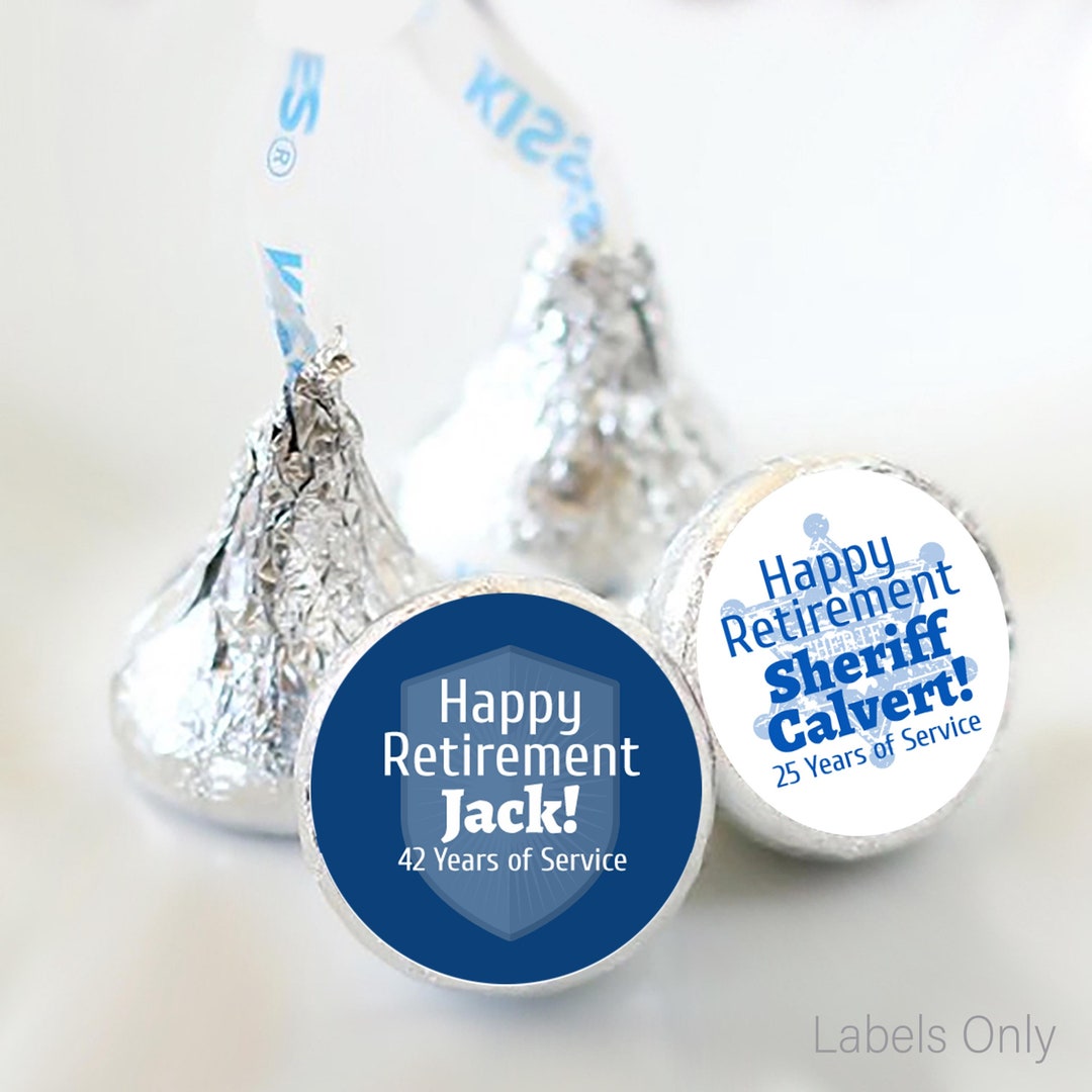 Printed 3/4" Round Candy Stickers | Retirement Candy Labels ...