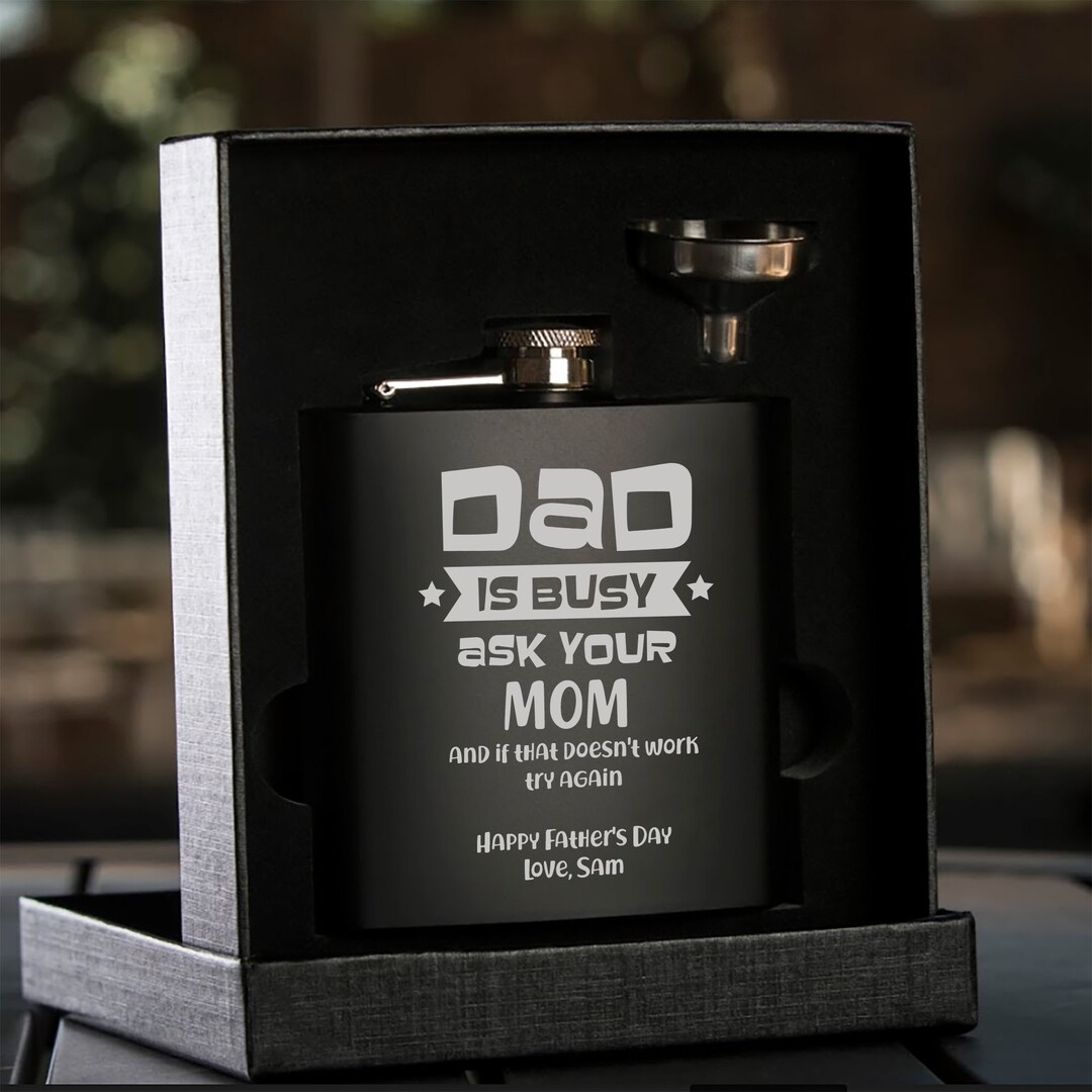 Laser Etched Flask -personalized Black Hip Flask With Funnel - in Gift ...