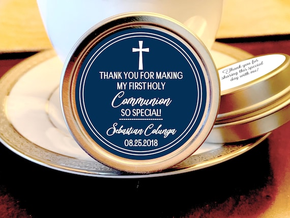 First Holy Communion, Candy Tins, Christening Mint Tins, Boys Communion ...