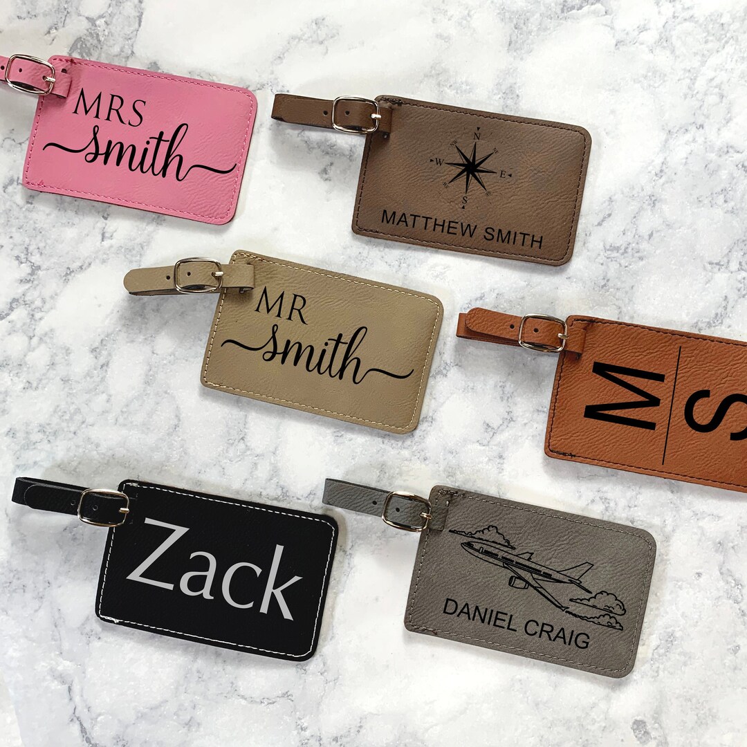 Custom Engraved Luggage Tag, Leather Luggage Tag, Personalized Name Tag ...
