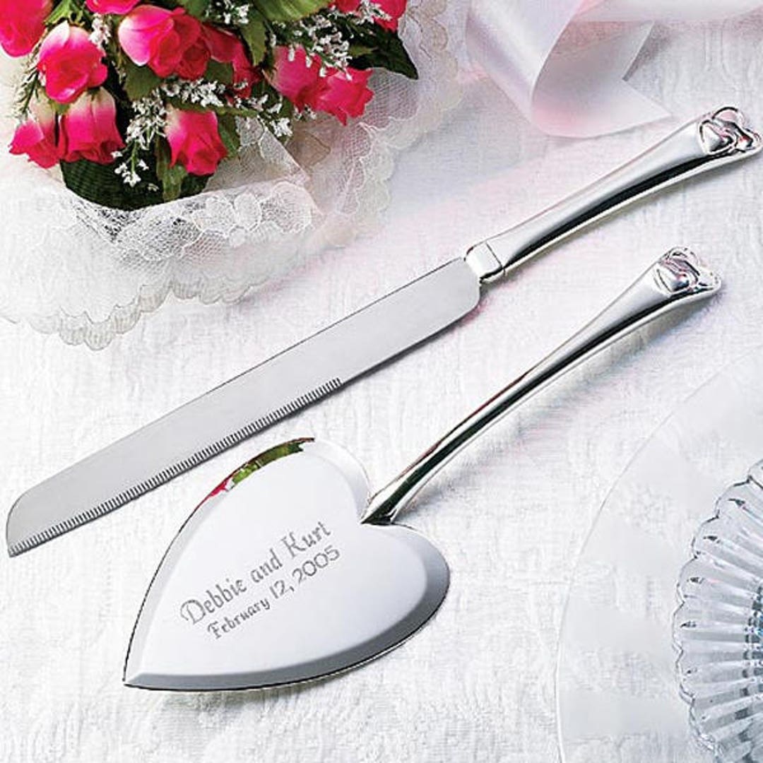 Personalized Server Set Wedding Server Set Heart Cake Knife and Server ...