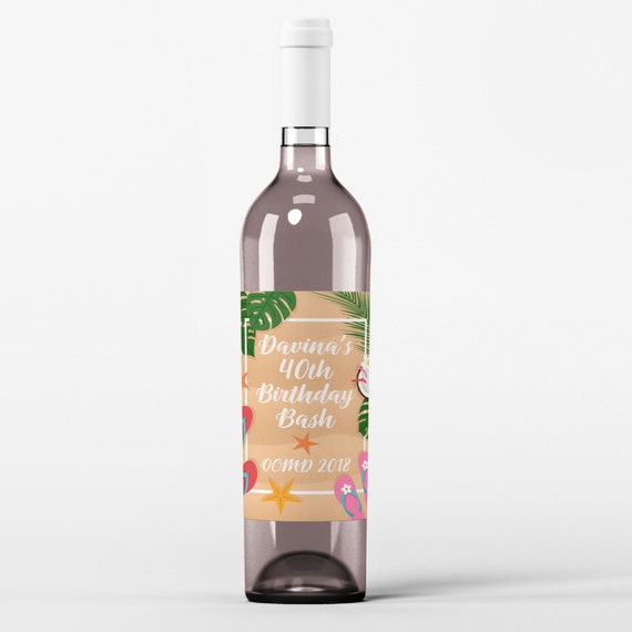 Personalized Custom Beach Starfish Wine Labels - Bridal Shower ...