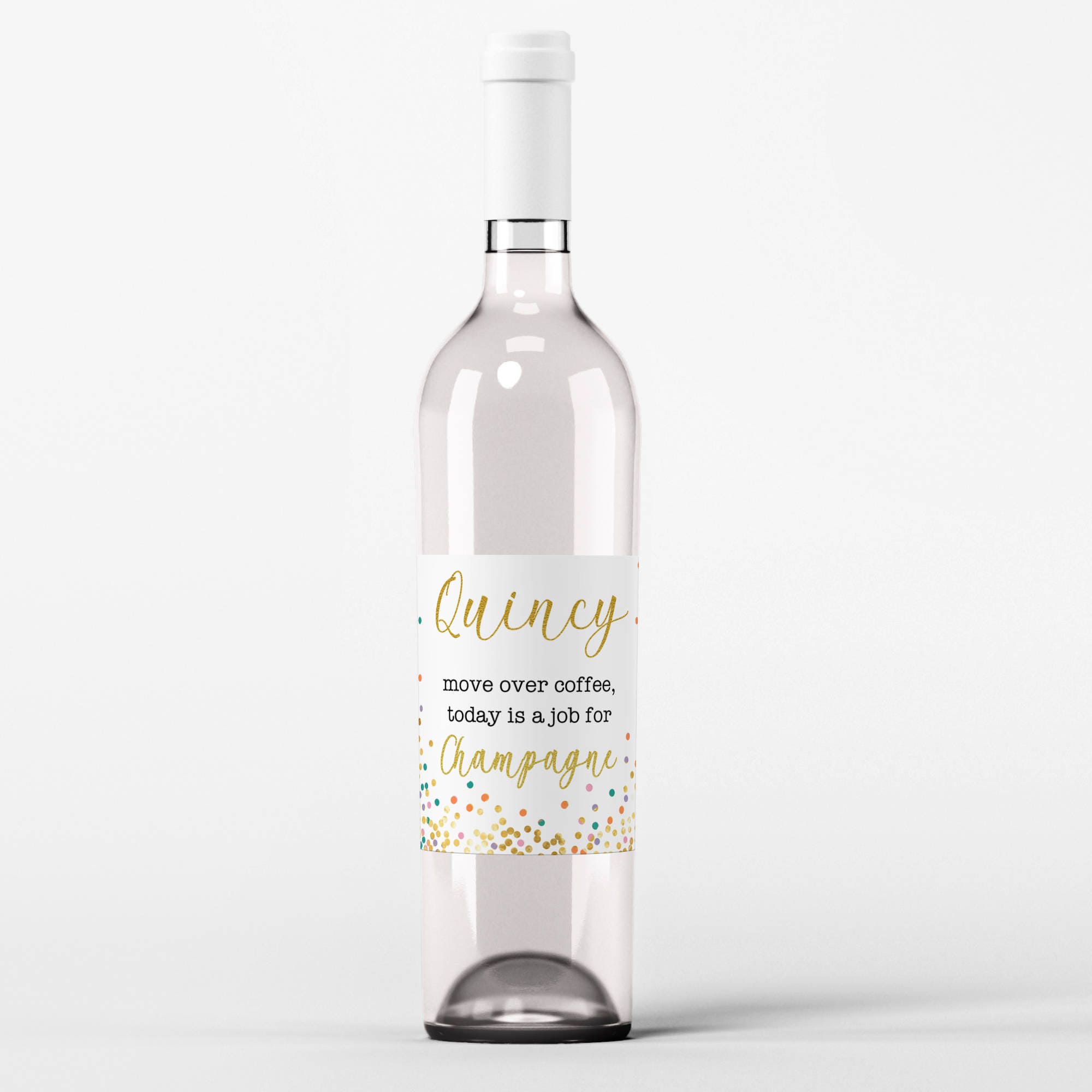 Personalized Custom Wedding Champagne Wine Labels Confetti | Etsy