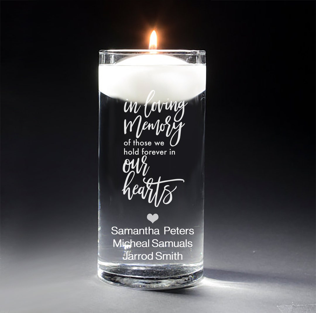 Memorial Vases in Loving Memory Vase floating Wedding Memorial Candle ...