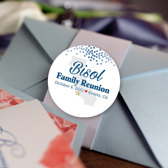 Personalized Family Reunion or BBQ Home State Thank you Stickers ...