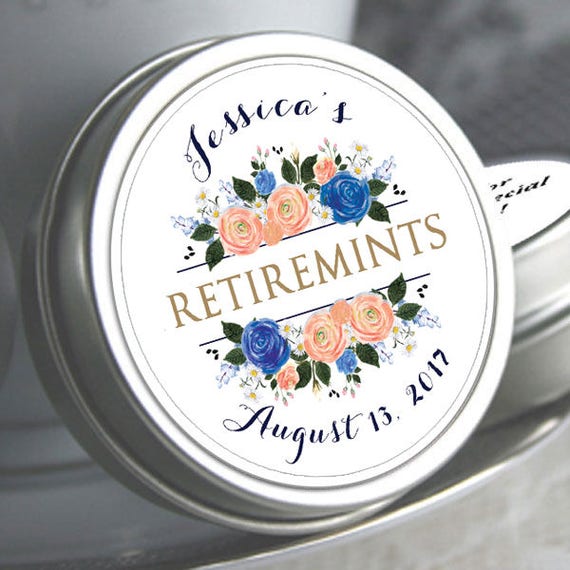 Retirement Mint Tins - RetireMints - Floral - Retirement Favors ...