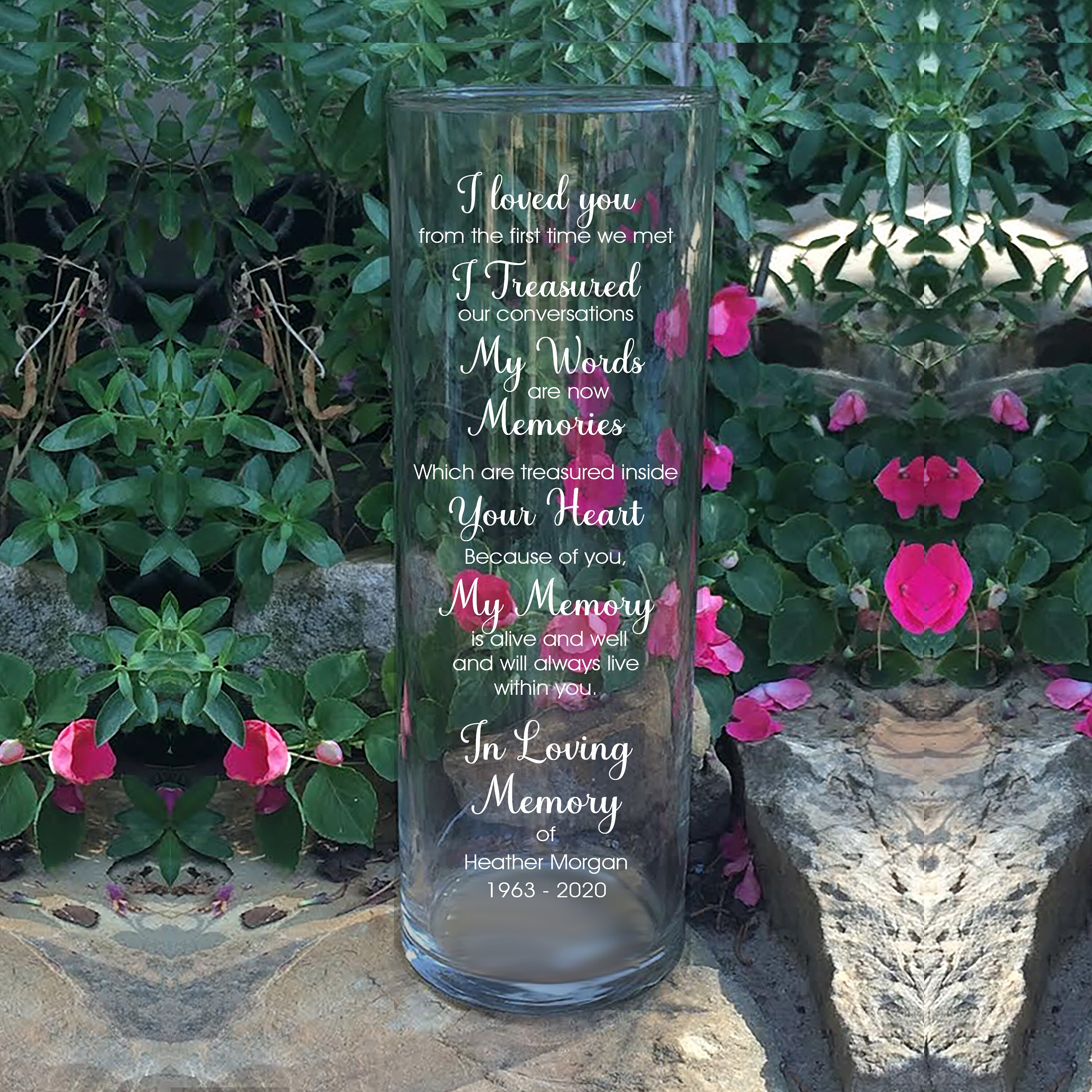 Personalized Memorial Vase In Loving Memory Vase Floating | Etsy