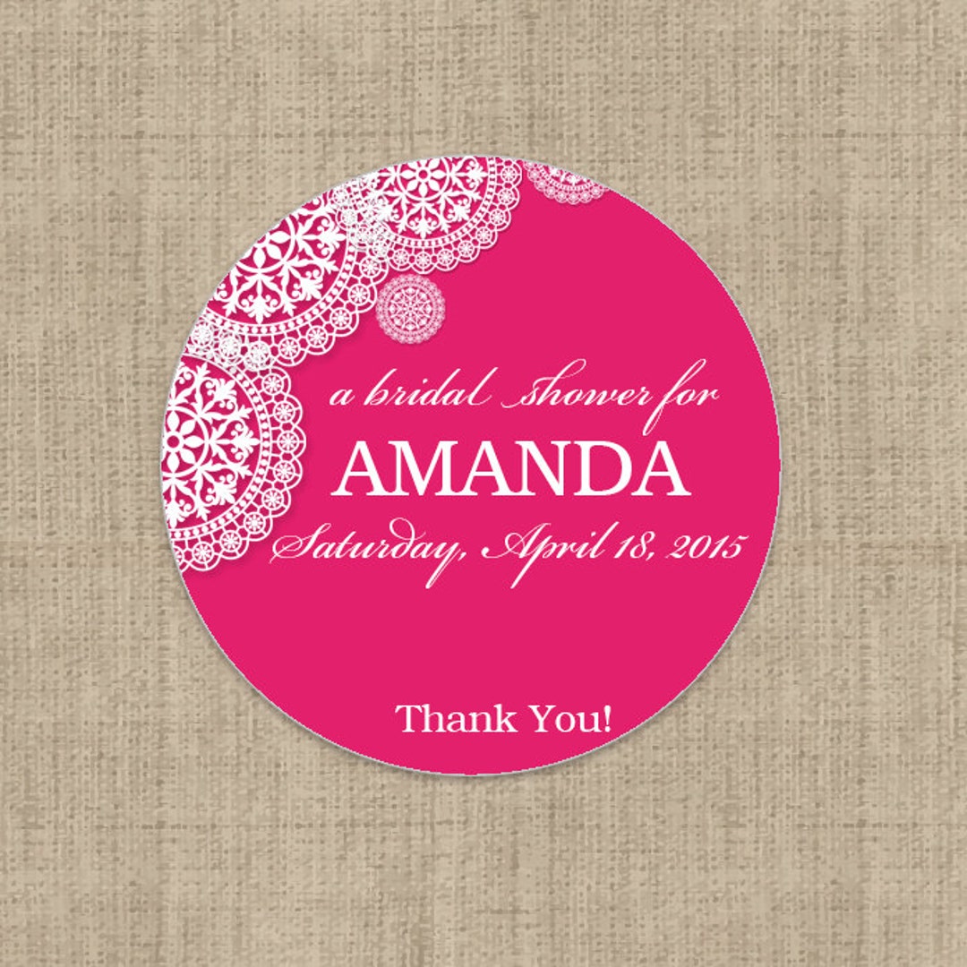 Bridal Shower Stickers, Custom Bridal Shower Labels Round Bridal Shower ...