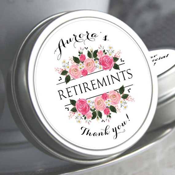 Retirement Mint Tins - RetireMints - Floral - Retirement Favors ...