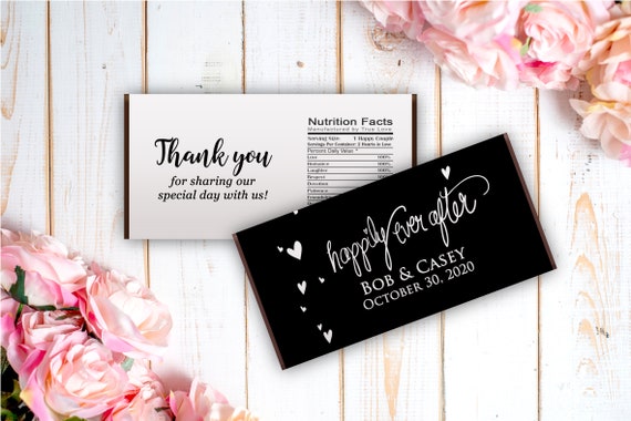 Happily Ever After Large Candy Bar Wrappers Wedding Candy - Etsy