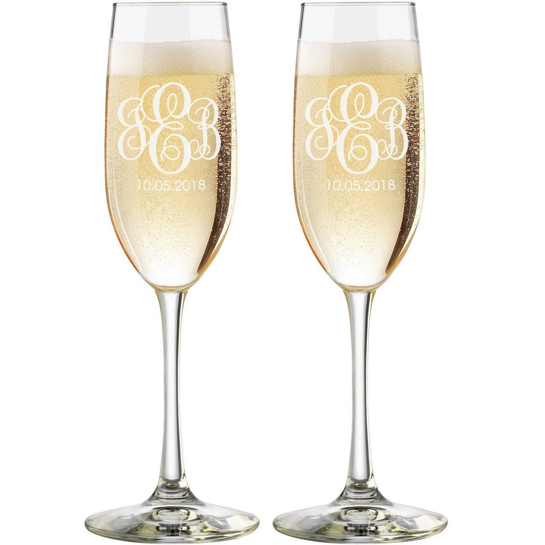 Personalized Wedding Flutes, 2 Toasting Flutes, Engraved Wedding Flute ...