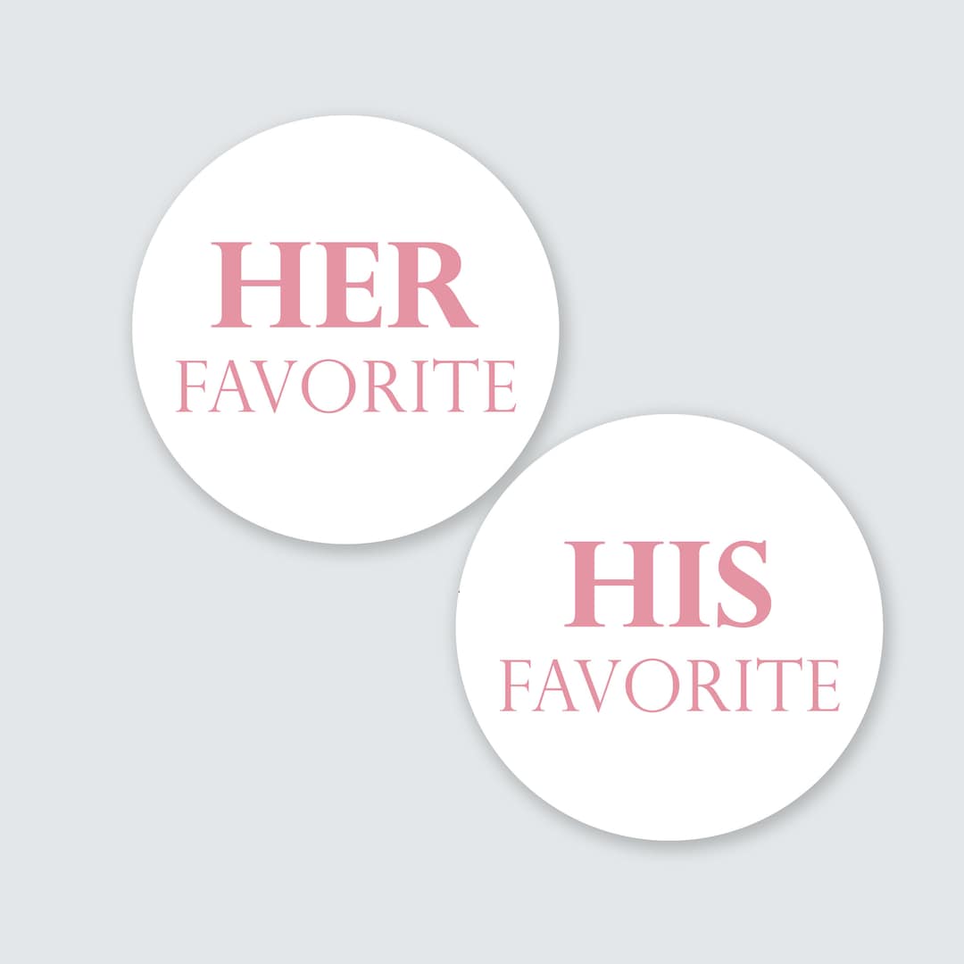 His Her Wedding Favor Stickers His Her Favorite Sticker His Her Favor ...