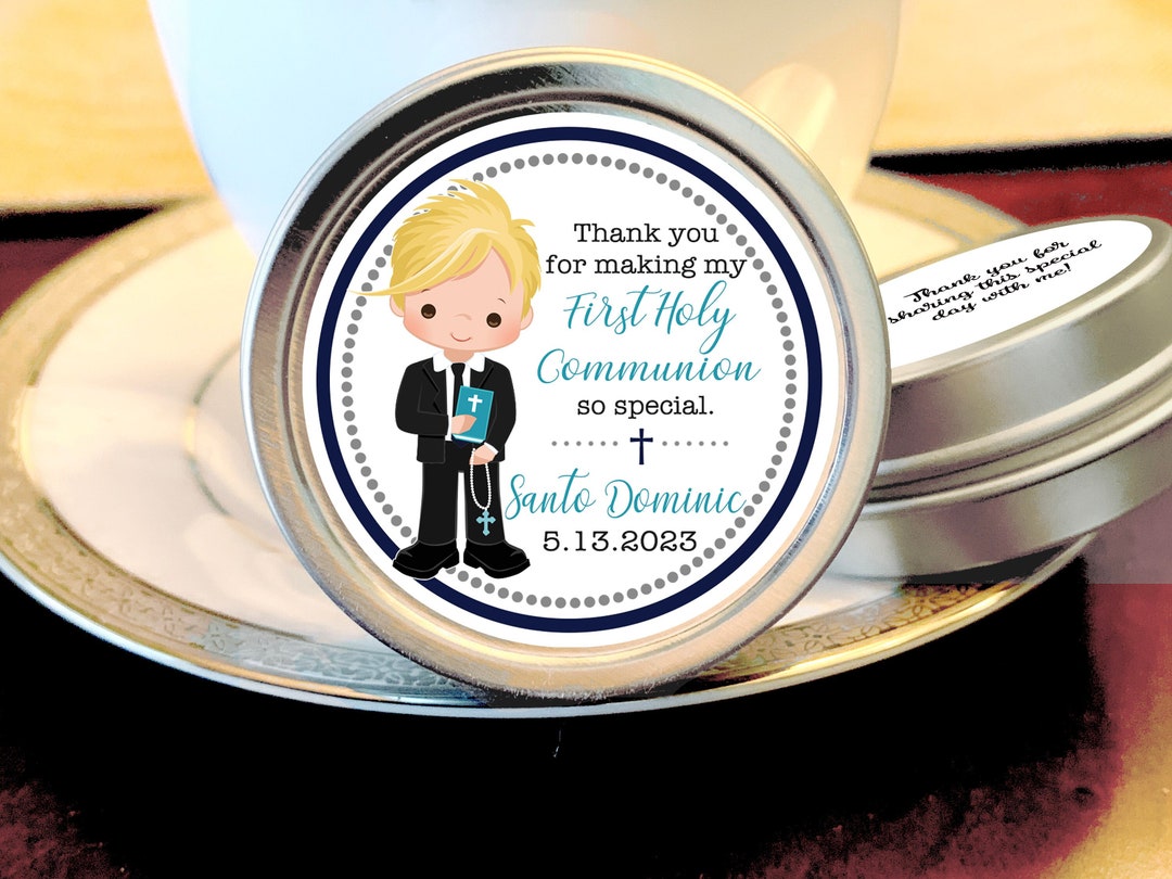 First Holy Communion Mint Tin Favors| Boys Holy Communion Favors ...