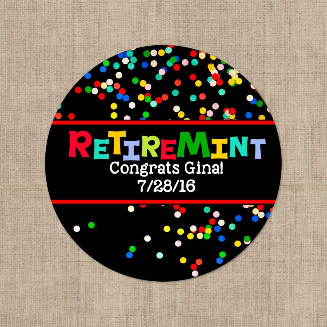 Retirement Stickers - Colorful Bubbles Design - Retirement Labels ...