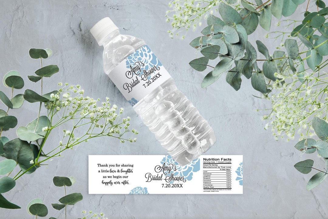 30 Floral Wedding Water Bottle Labels, Personalized Water Bottle Labels ...