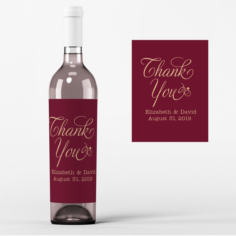 Personalized Wine Bottle Labels: Thank You Party Favors for Miniature ...