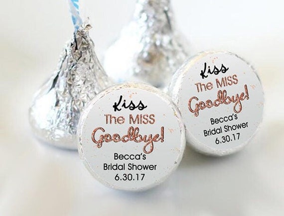 PRINTED 3/4" Round Candy Stickers | Wedding Kiss Stickers | Bridal ...