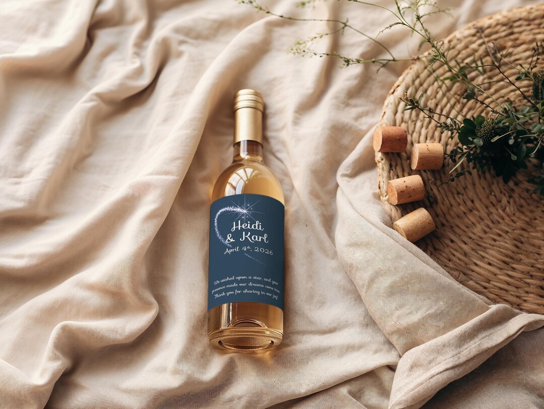 Personalized Printed Wine Bottle Labels & Stickers: Shooting Star ...