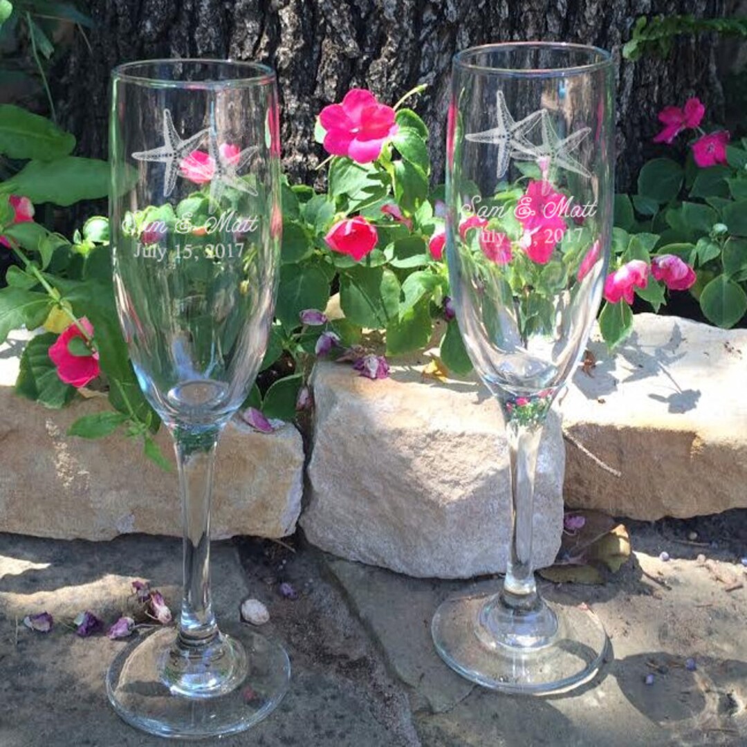 Personalized Wedding Flutes, 2 Toasting Flutes, Engraved Wedding Flute ...