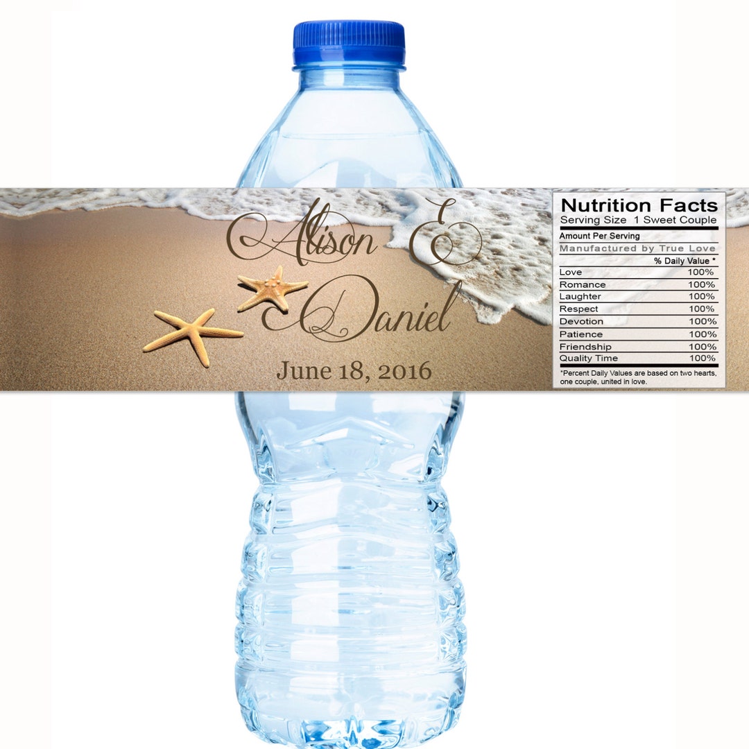 30 Starfish Water Bottle Labels Beach Water Bottle Labels - Etsy