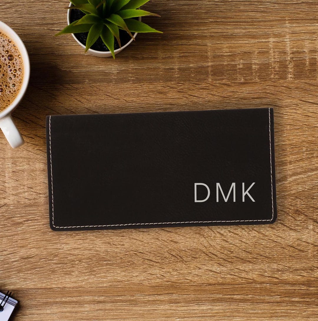 Personalized Checkbook Cover | Custom Leather Checkbook Wallet & Holder ...