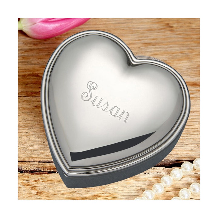 Heart Shaped Jewelry Box Silver Plated Jewelry Box | Etsy