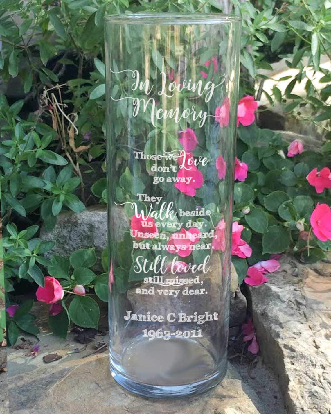 Personalized Memorial Vases in Loving Memory Vase floating - Etsy