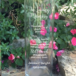 Personalized Memorial Vases in Loving Memory Vase floating Wedding ...