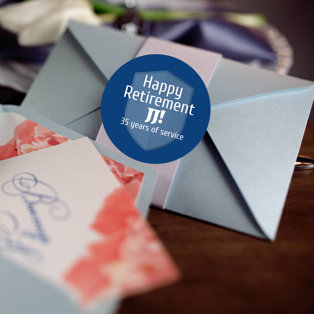 Retirement, Custom Labels Round Retirement labels Retirement stickers ...